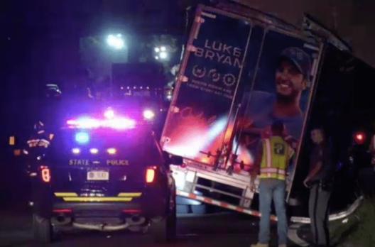 Luke Bryan's Tour Tractor-Trailer Crushed After Hitting Overpass