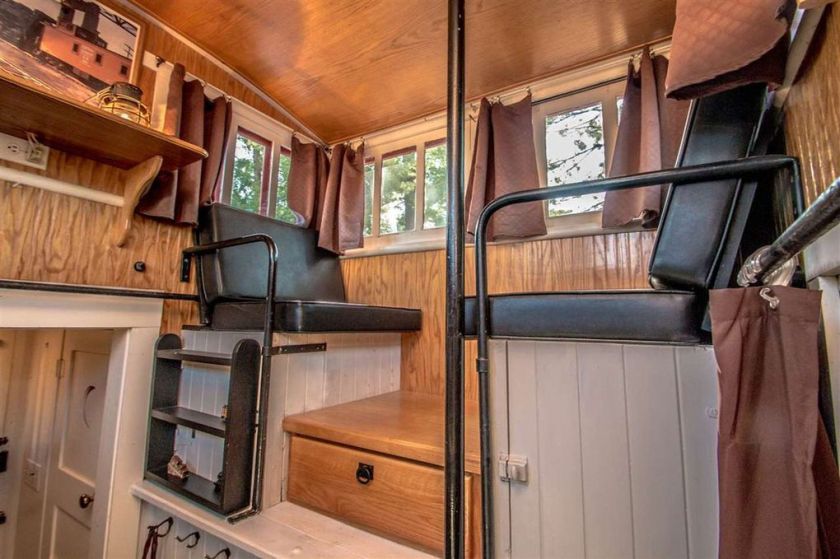 Caboose Tiny Home Turns Antique Train Car into Cozy Retreat