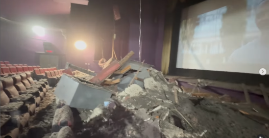 Ceiling Collapses At Movie Theater Sending Audience Running - Wide Open ...
