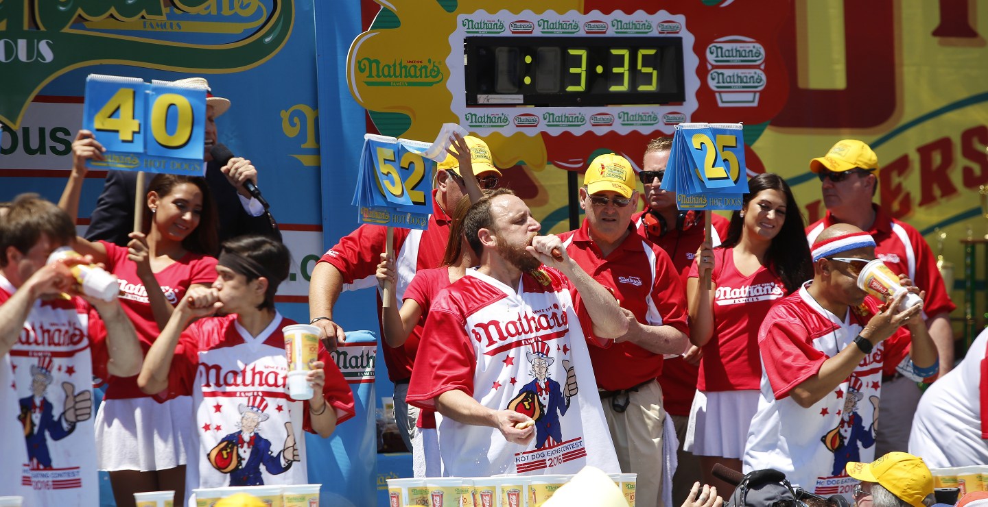 Joey Chestnut May Return For Annual Hot Dog Eating Contest - Wide Open ...