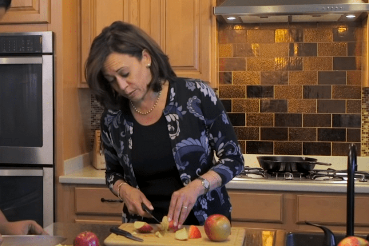 Vice President Kamala Harris Shows How to Cook Bacon-Fried Apples