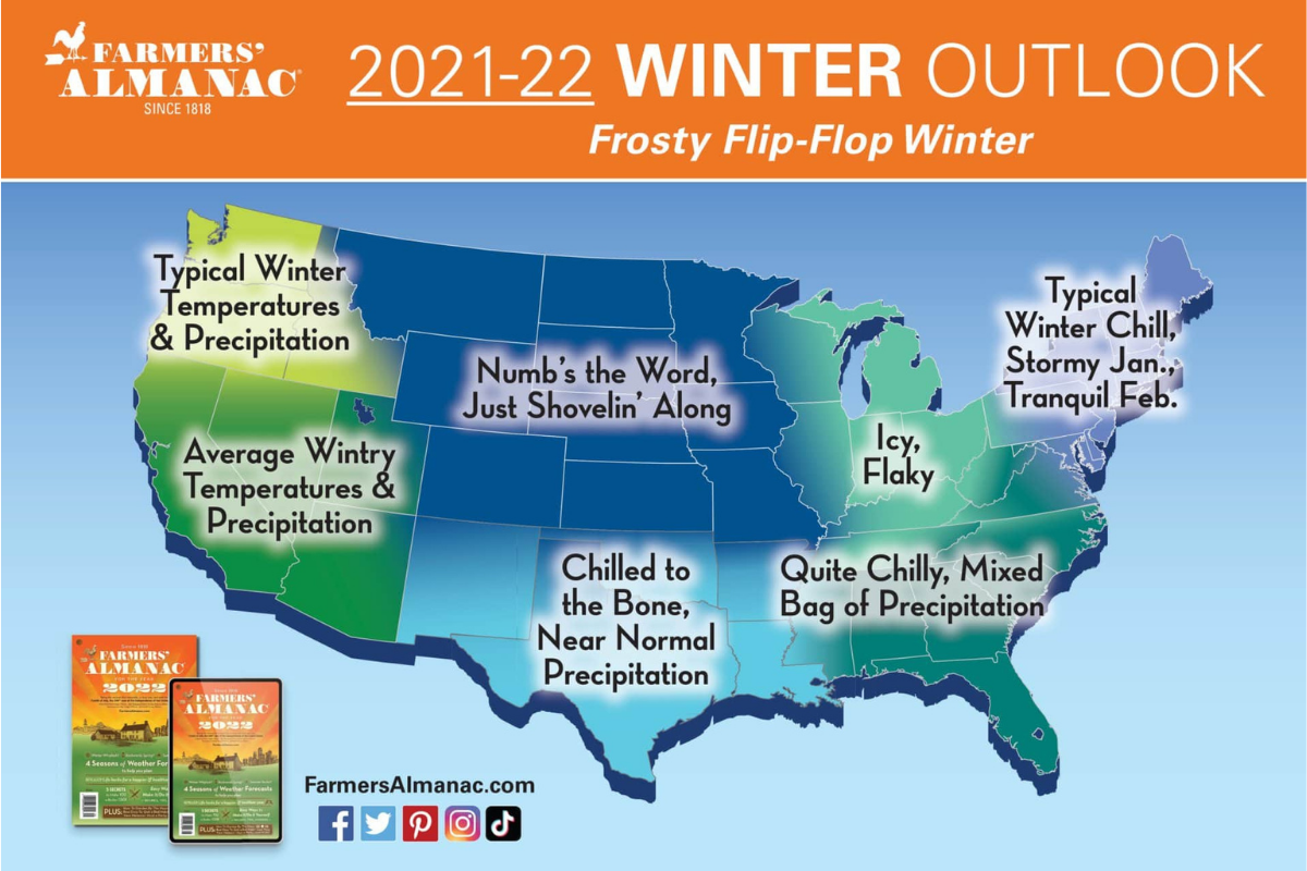 The Farmer's Almanac Forecast Predicts a "Frosty Flip-Flop Winter"