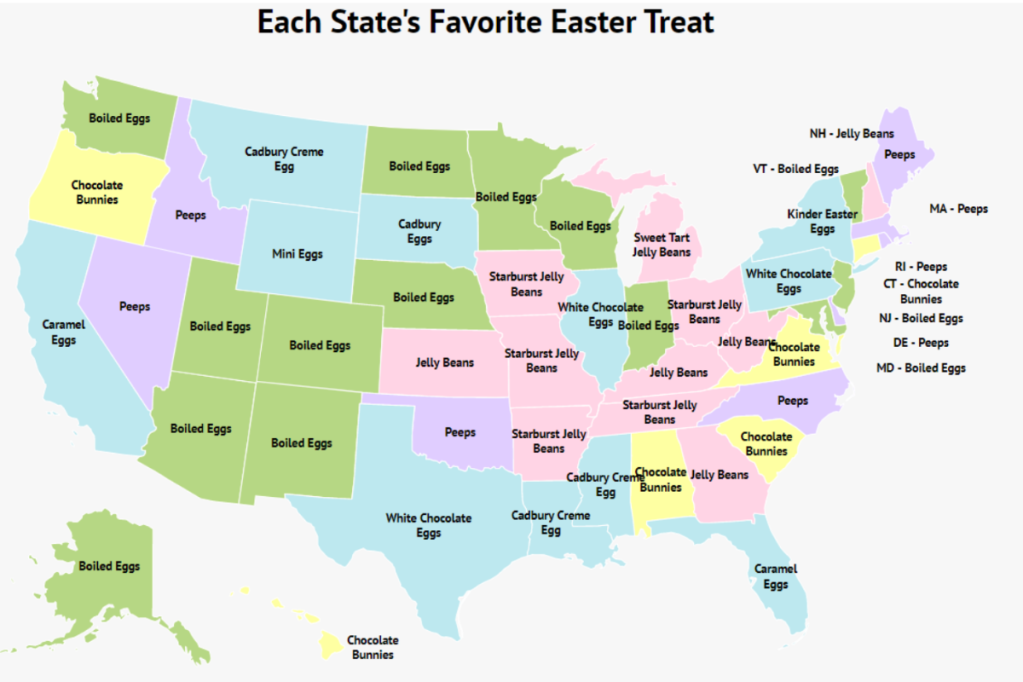This Map Shows Each States's Favorite Easter Candy
